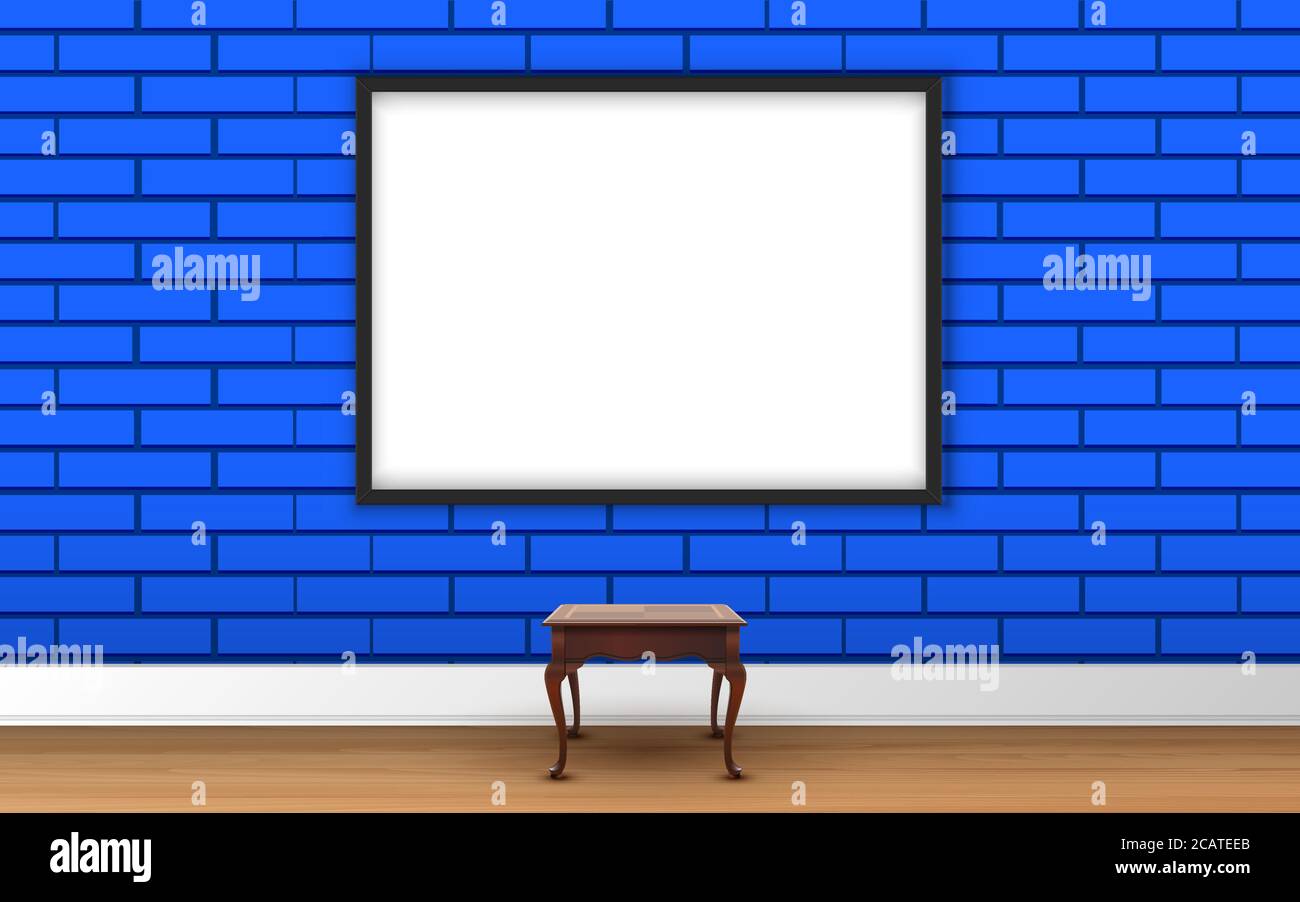 Empty blue frame mockup Stock Vector Images - Alamy