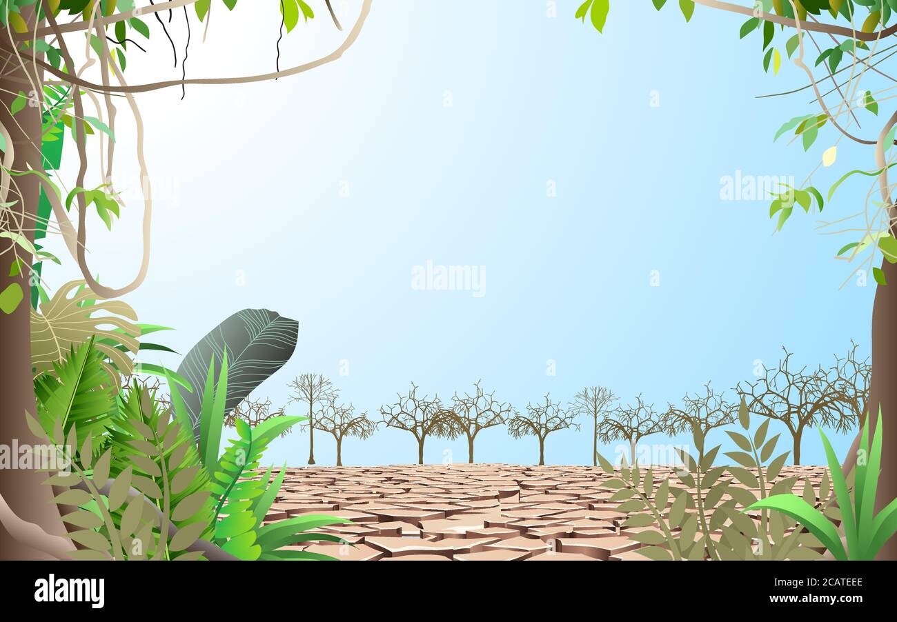 Dead trees on landscape Stock Vector Images - Alamy