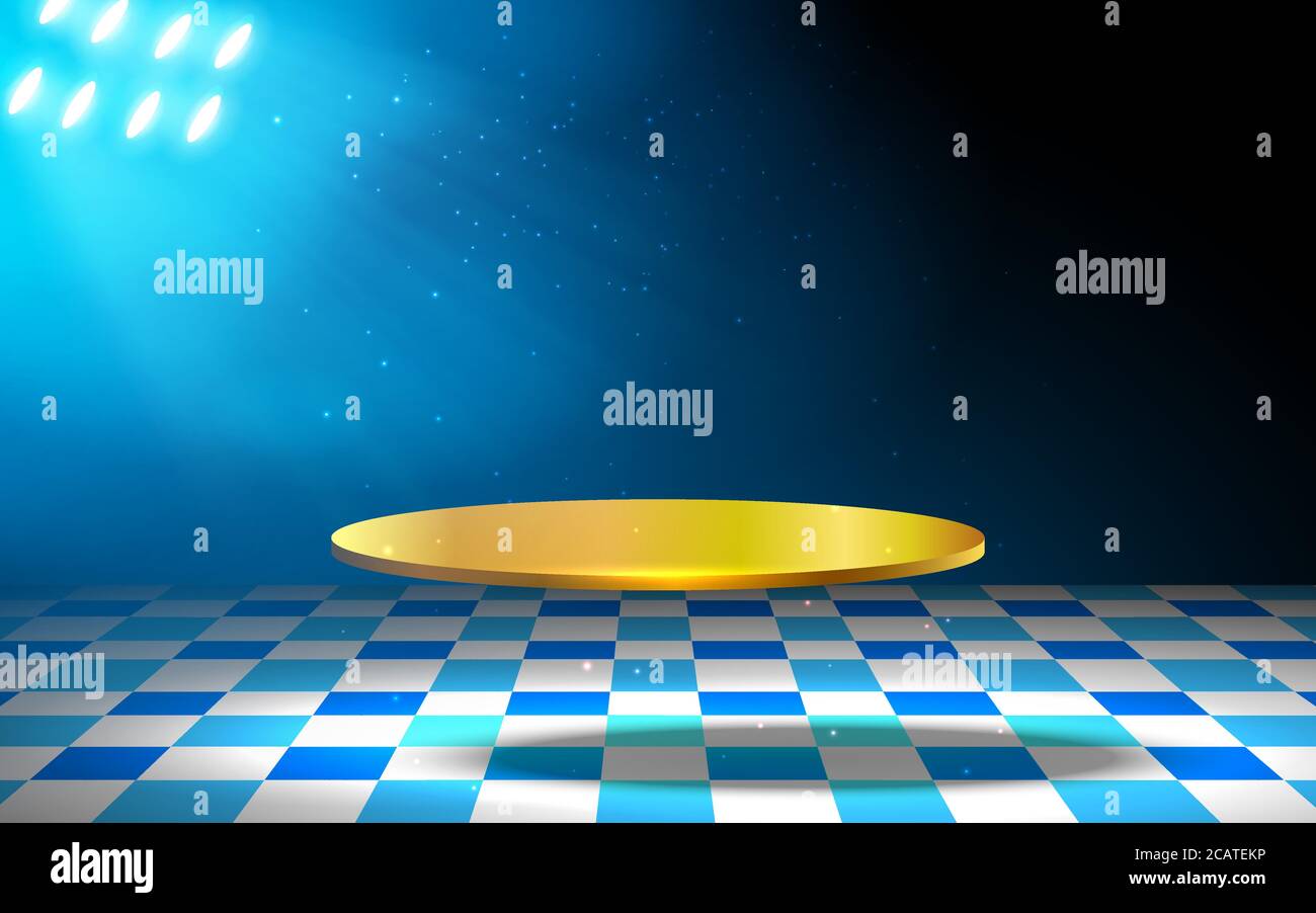 golden showcase with spotlight on the stage Stock Vector Image & Art ...