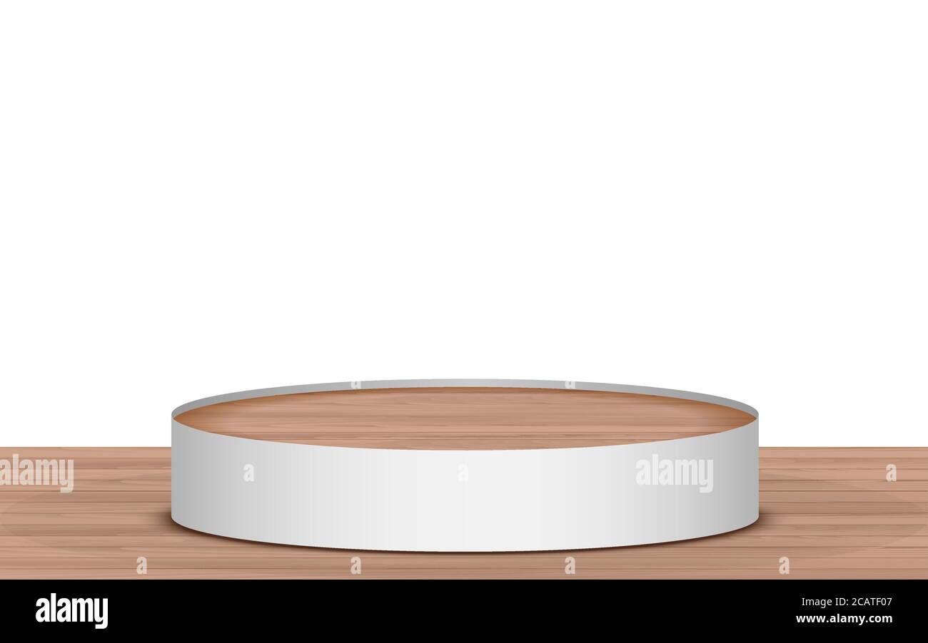 Wooden product podium showcase Stock Vector Images - Alamy