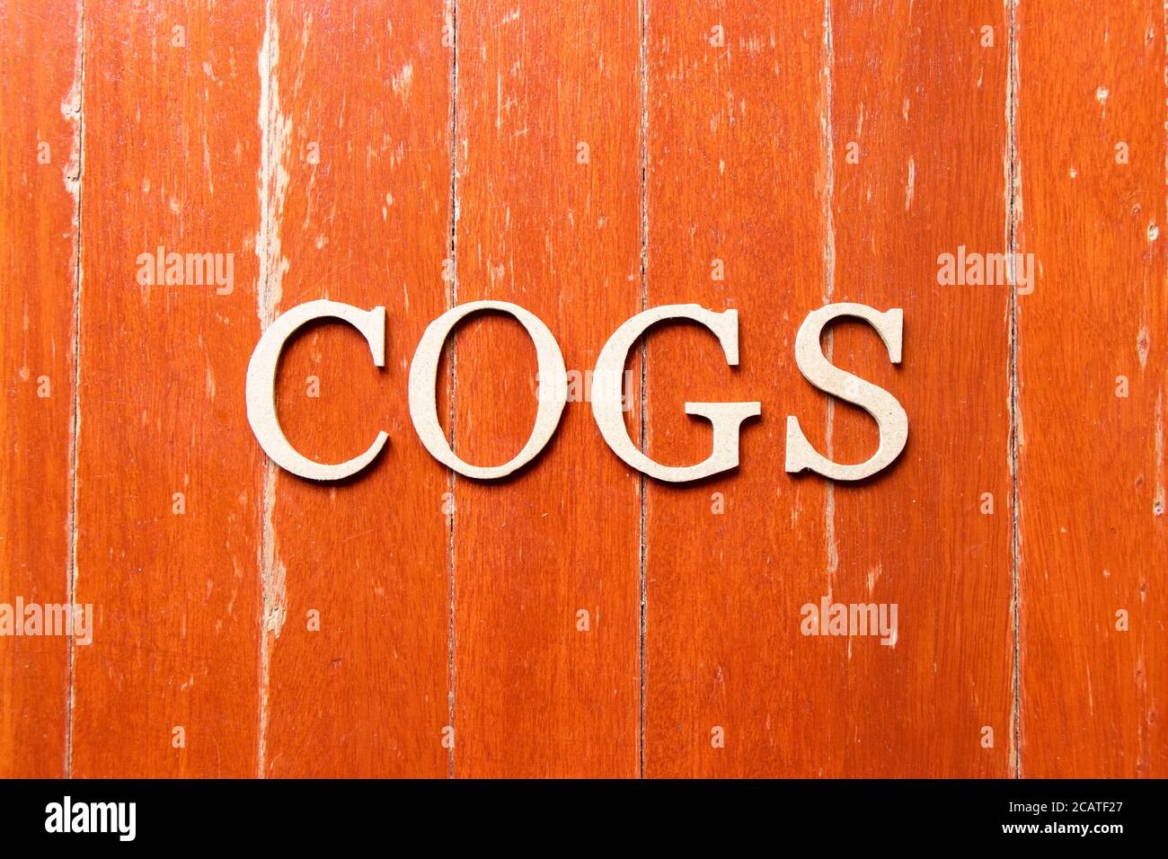 Alphabet letter in word COGS (Abbreviation of Cost of goods sold) on ...