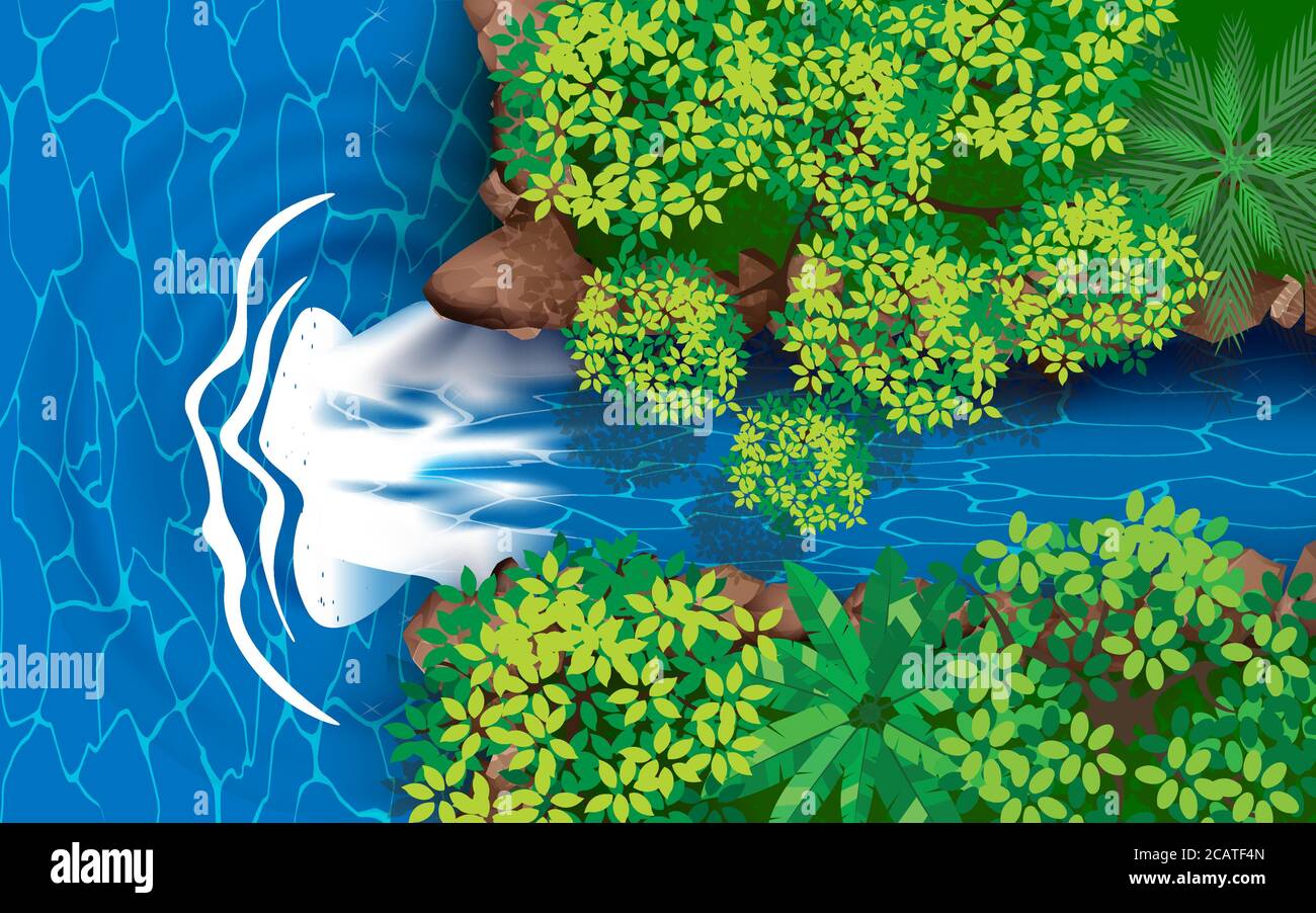 Fall in forest water Stock Vector Images - Alamy