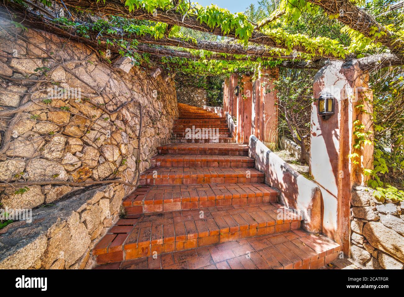 Picturesque stairs in Sardinia, Italy Stock Photo - Alamy