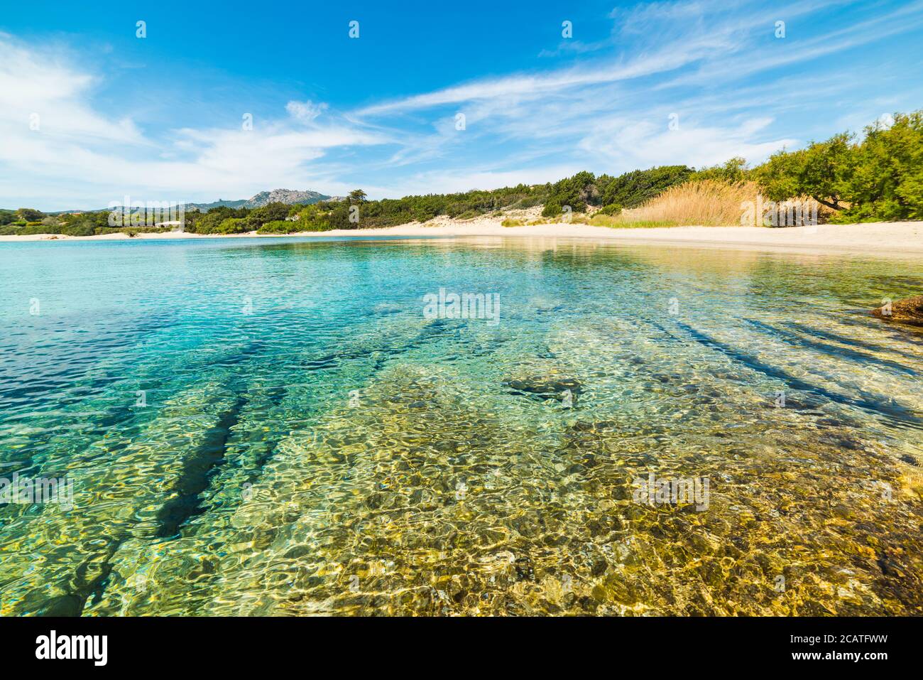 clear water in La Celvia beach, Sardinia Stock Photo - Alamy