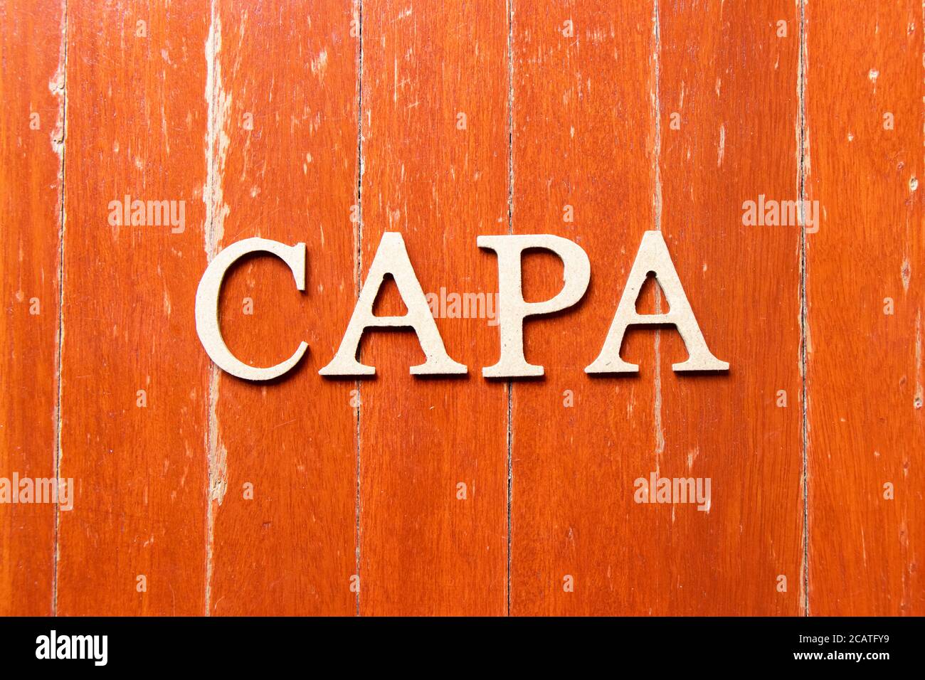 Alphabet letter in word CAPA (abbreviation of corrective action and ...