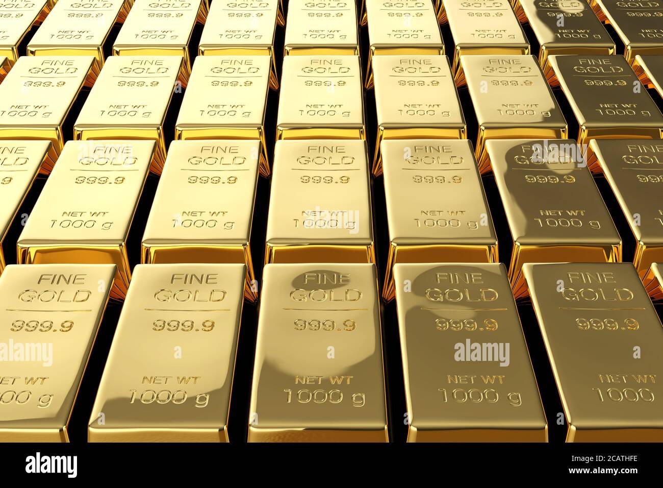 3d rendering shiny bullion or gold bars background Stock Photo - Alamy