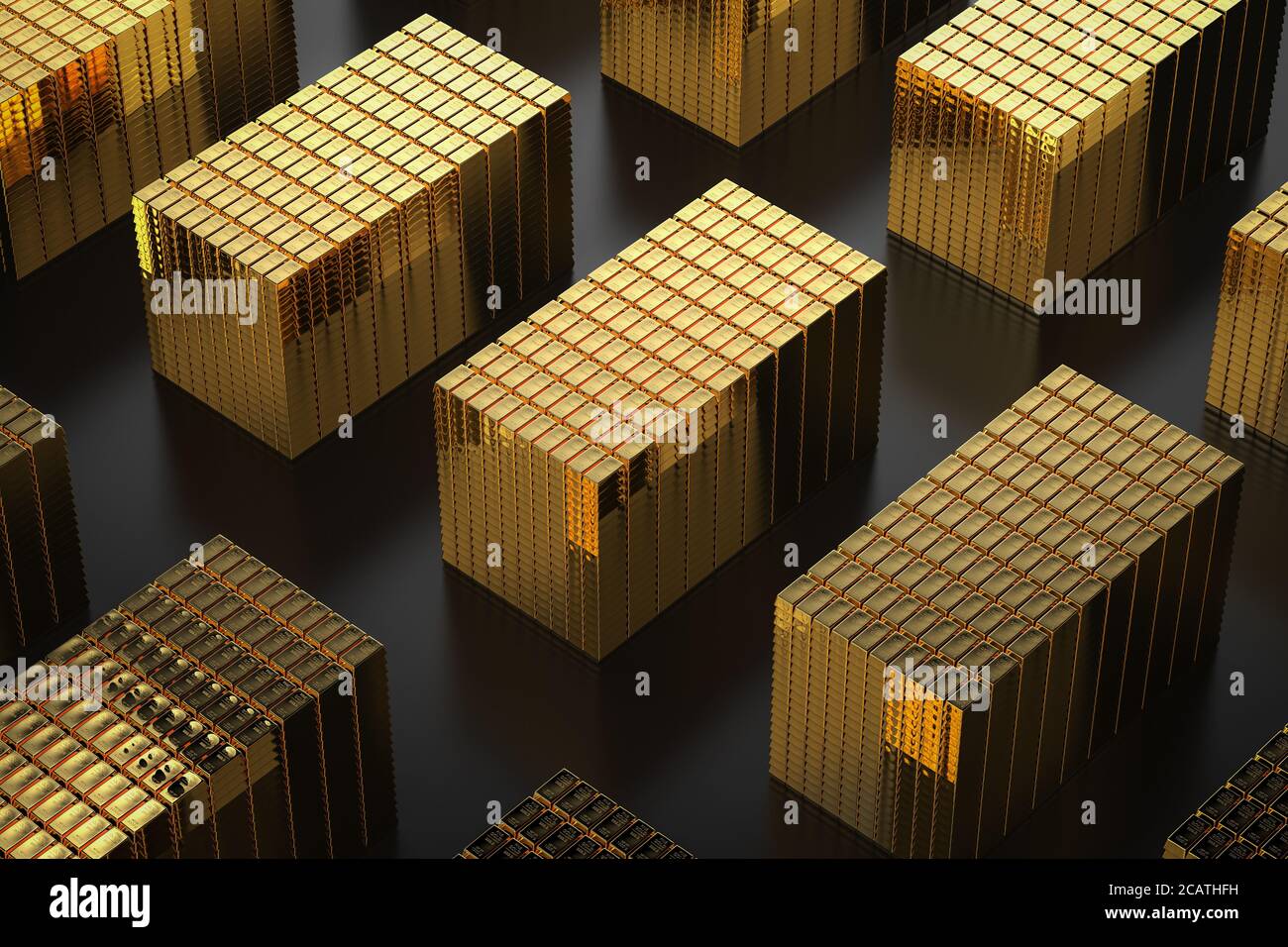 3d rendering heap of gold shiny bullion Stock Photo - Alamy