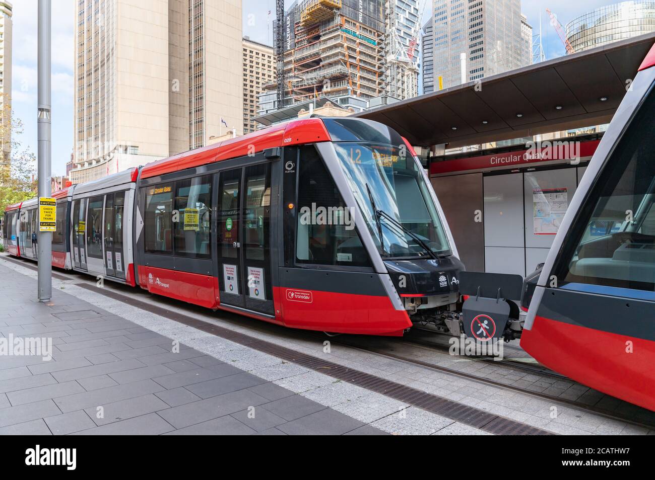 New Sydney Light rail at Circular Quay on a sunny winter afternoon ...