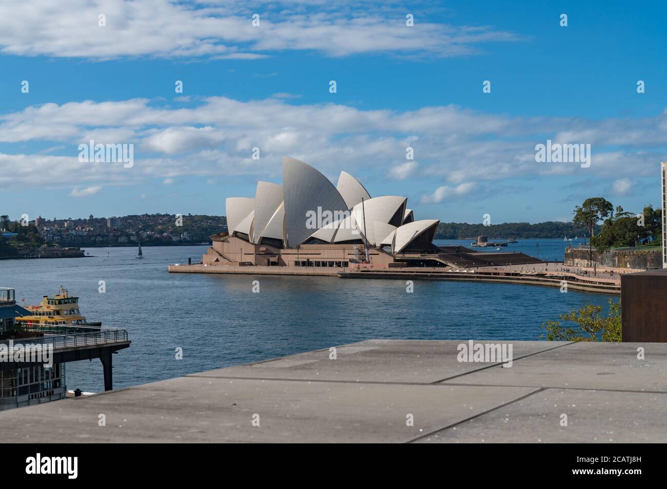 Opera House from MCA rooftop on a sunny winter afternoon Stock Photo ...