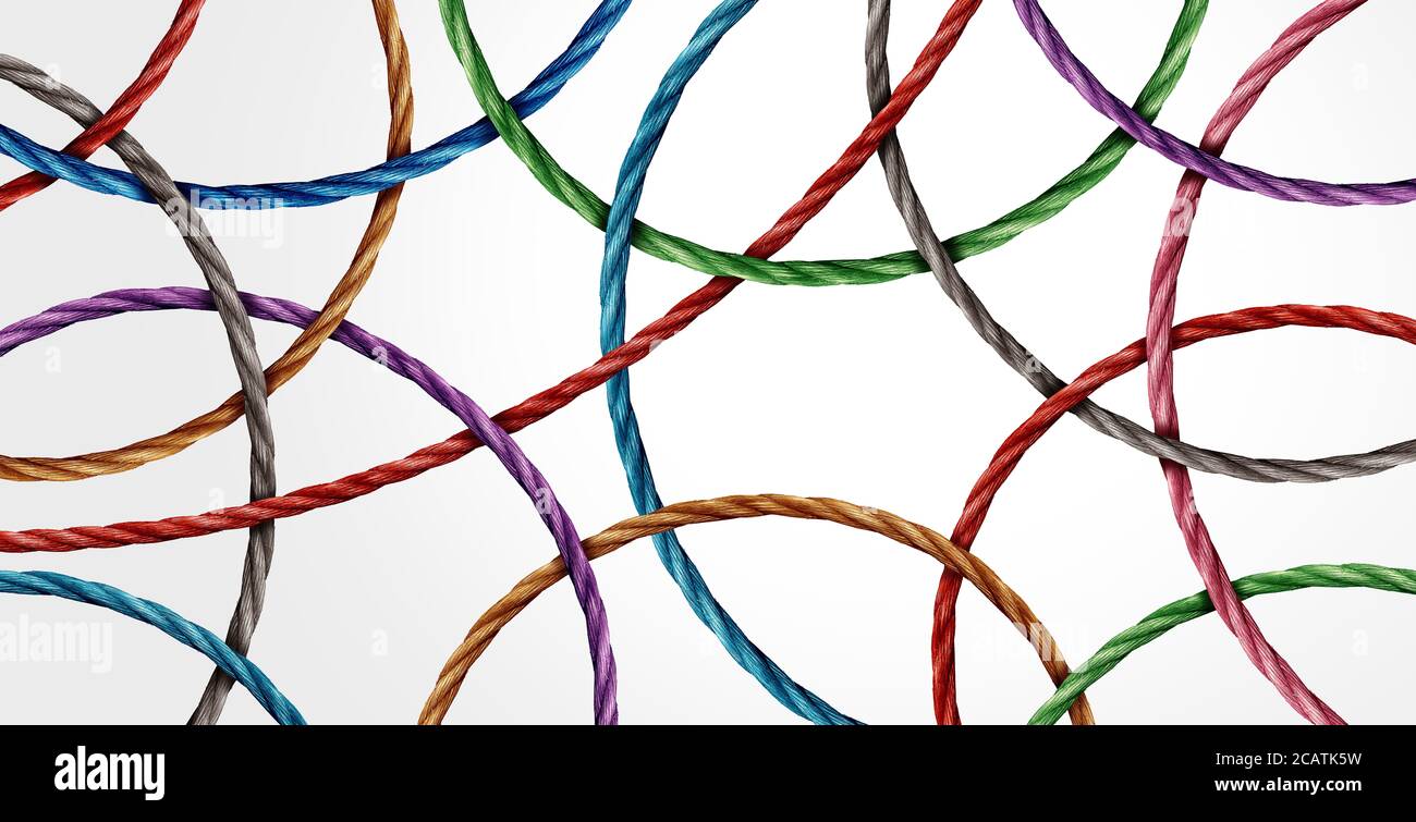 Unity and connection working together concept and unity or teamwork as ...