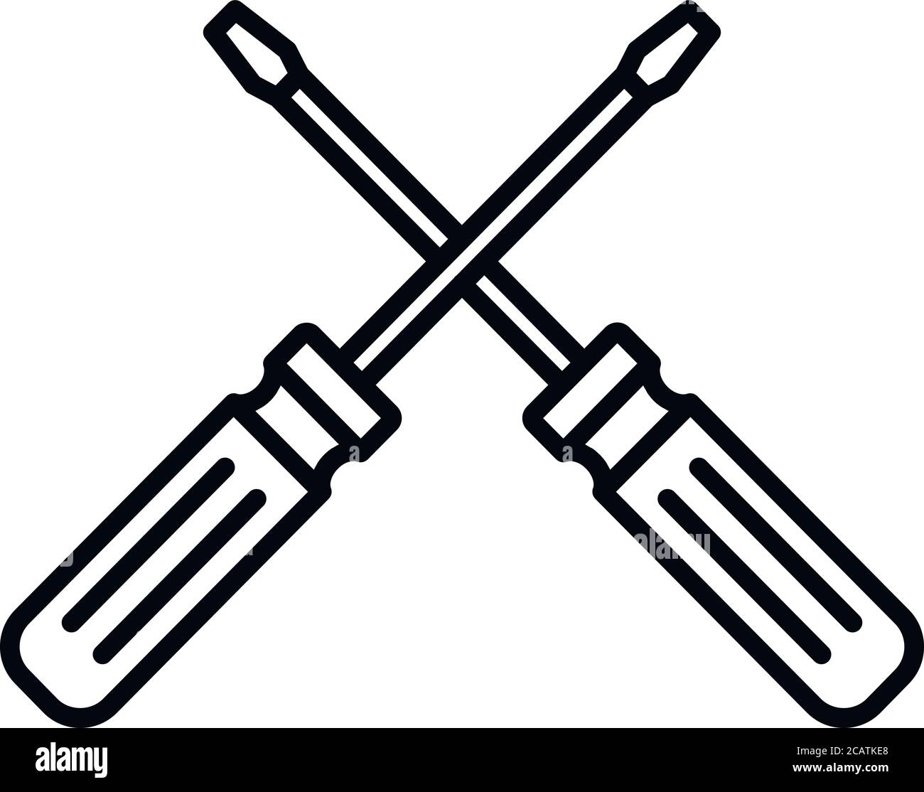 Crossed screwdrivers icon. Outline crossed screwdrivers vector icon for ...