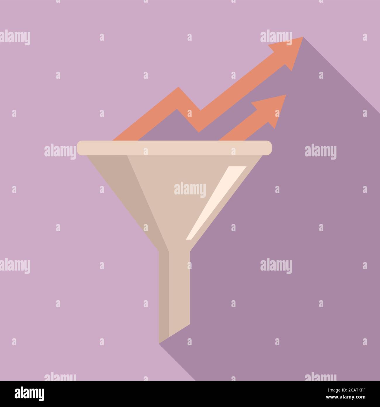 Conversion rate graph funnel icon. Flat illustration of conversion rate ...