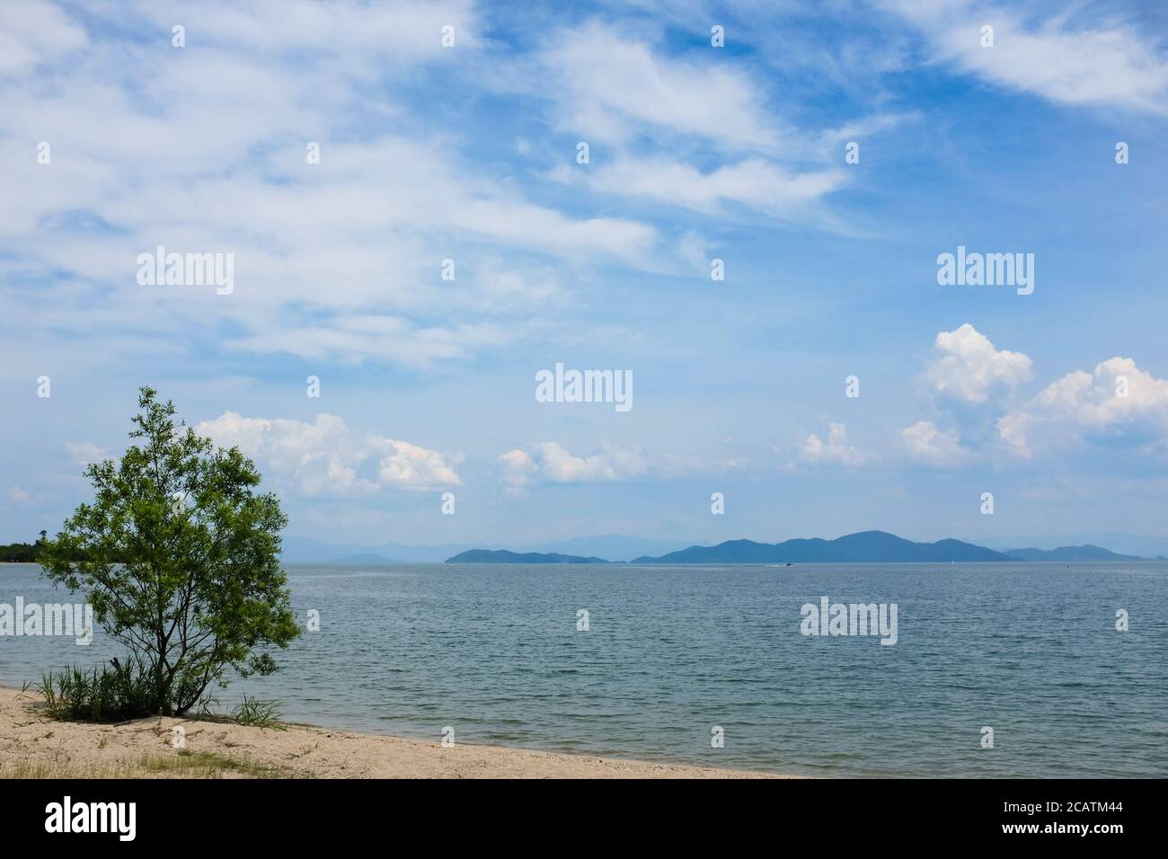A scene from Shiga Prefecture's Lake Biwa (Biwako), the largest lake in ...