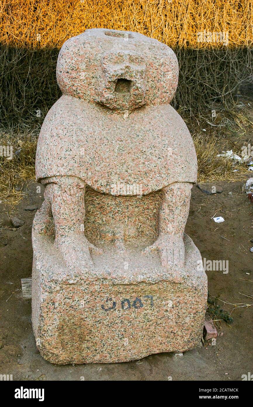 Egypt, Nile Delta, Tanis, artifacts displayed near the mission house ...