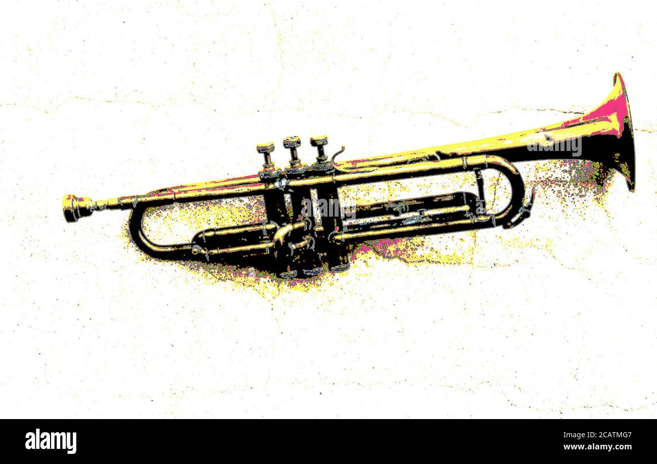 an old jazz trumpet Stock Photo - Alamy