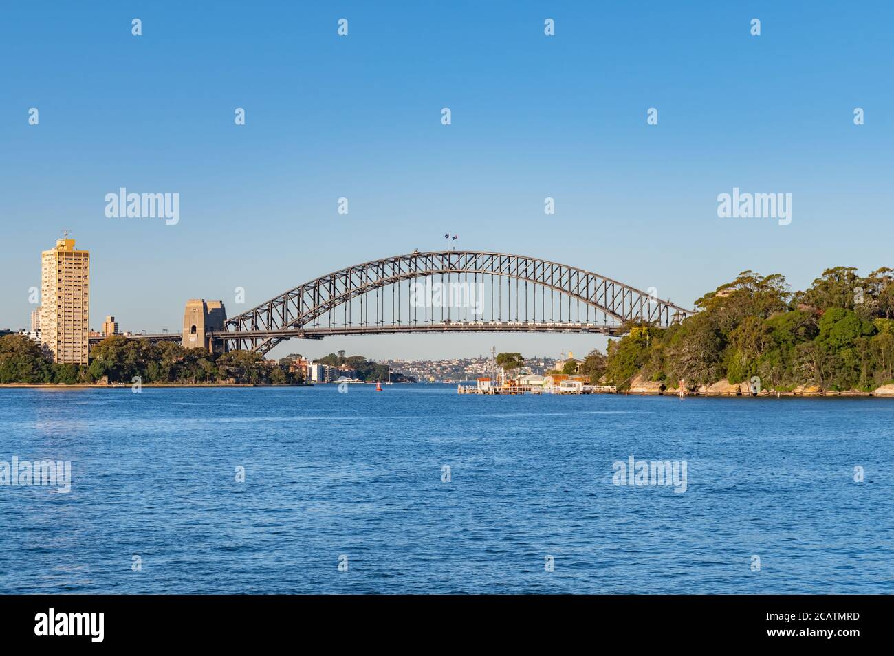View of Sydney Harbour Blue Waters and Harbour Bridge Background on a ...