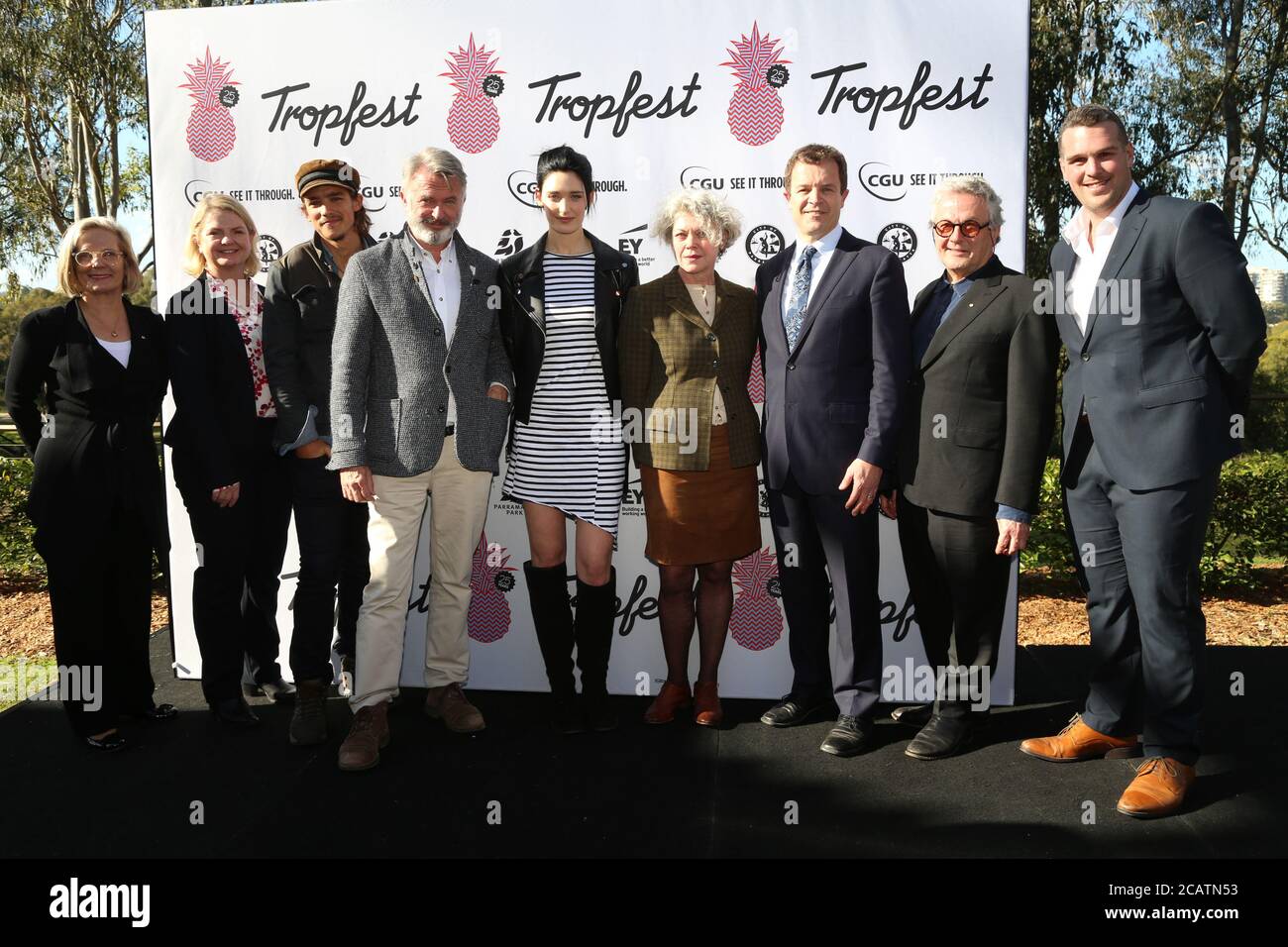 L-R: Lucy Turnbull AO, Amanda Chadwick, Brenton Thwaites, Sam Neill ...