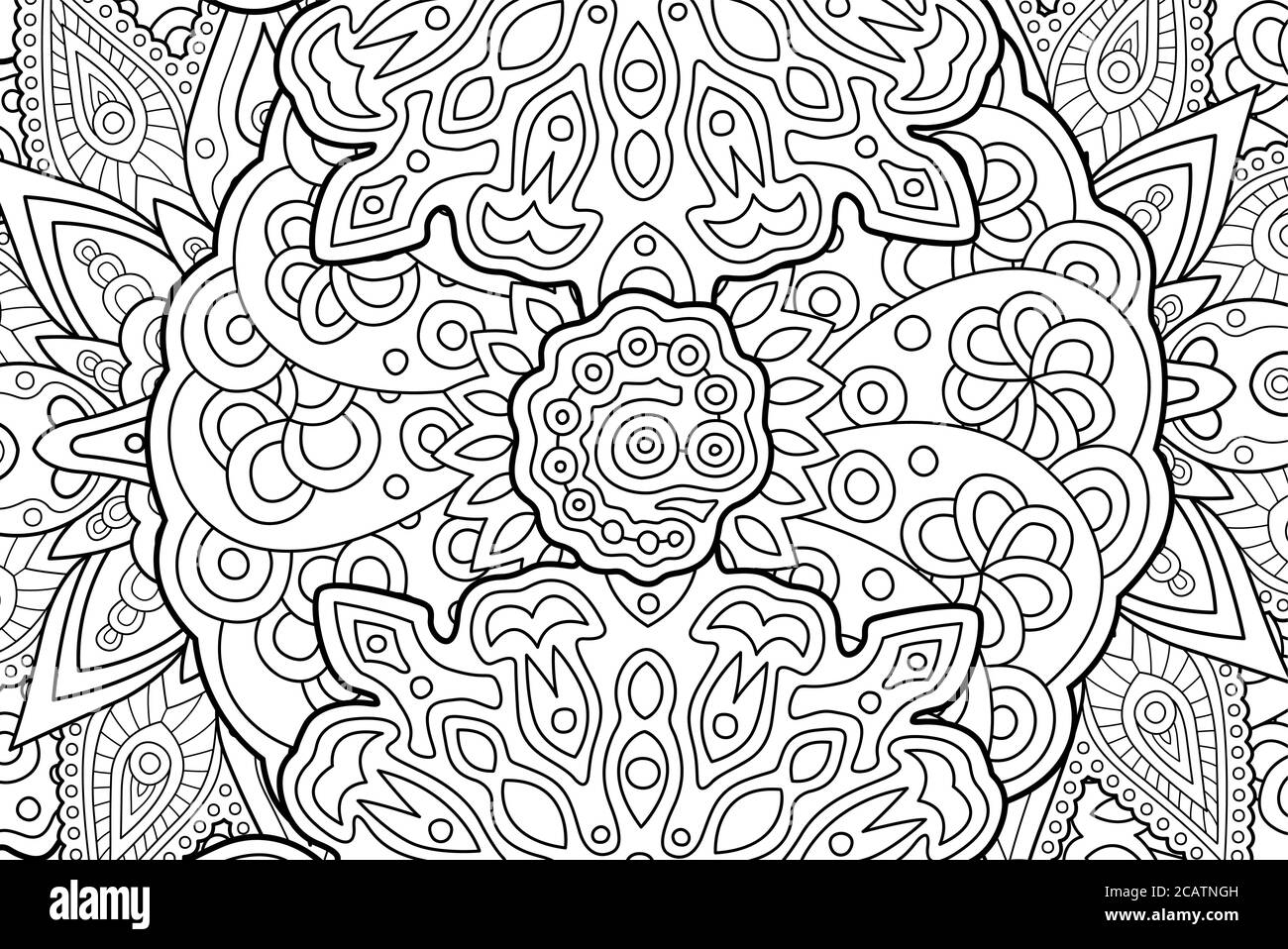 Beautiful coloring book page with abstract rectangle art Stock Vector ...