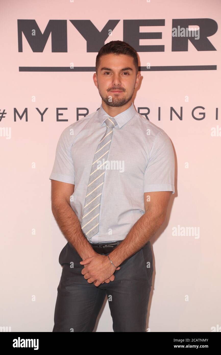 Johnny Schembri attends the Myer Spring 2016 Fashion Launch Stock Photo ...
