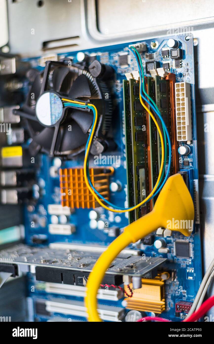 close up of a desktop computer mainboard Stock Photo - Alamy