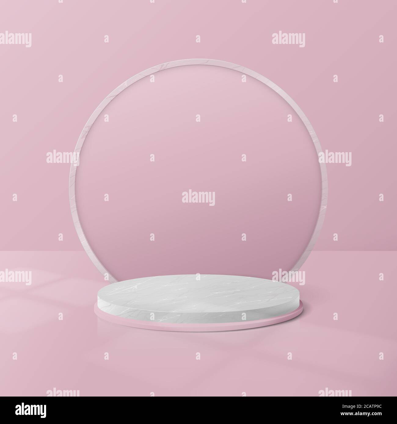 White and Pink Marble Circle Podium Display. Abstract Background for ...