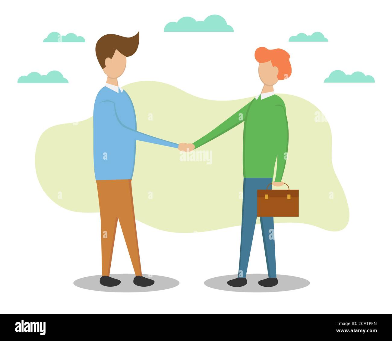 Two person shaking cartoon hi-res stock photography and images - Alamy