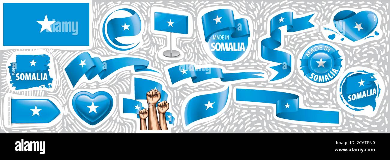 Vector set of the national flag of Somalia in various creative designs ...