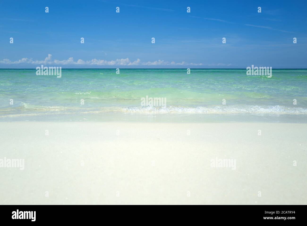 Summer beach and sea. Wave of the sea on the sand beach. Composition of ...