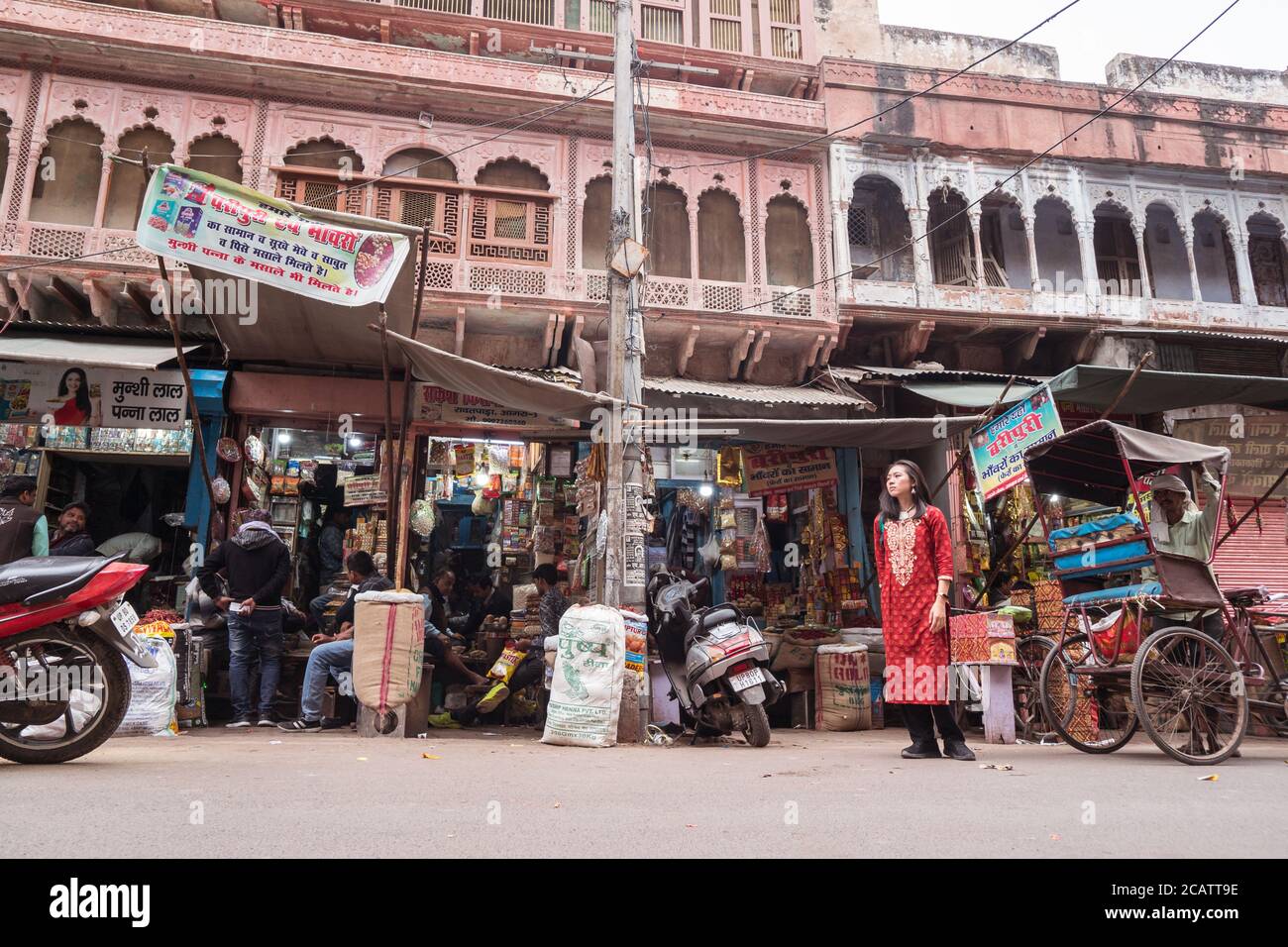 Agra / India - February 22, 2020: young attractive Asian tourist with ...