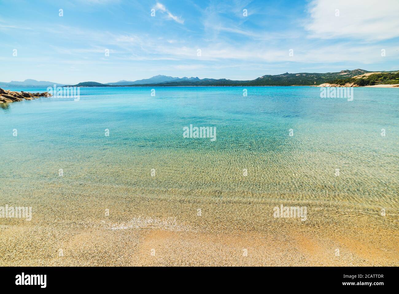 La Celvia beach on a clear day, Sardinia Stock Photo - Alamy