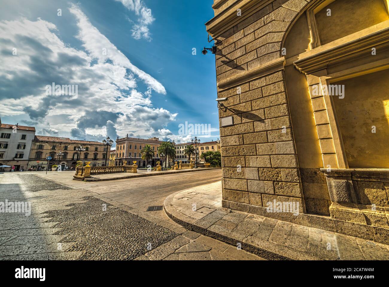 clouds over Piazza d'Italia in Sassari, Italy Stock Photo - Alamy