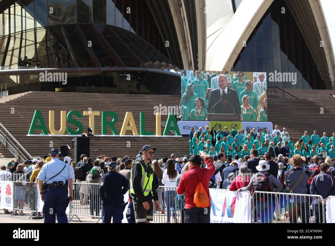 Australian Olympic team welcomed home at the Sydney Opera House after ...