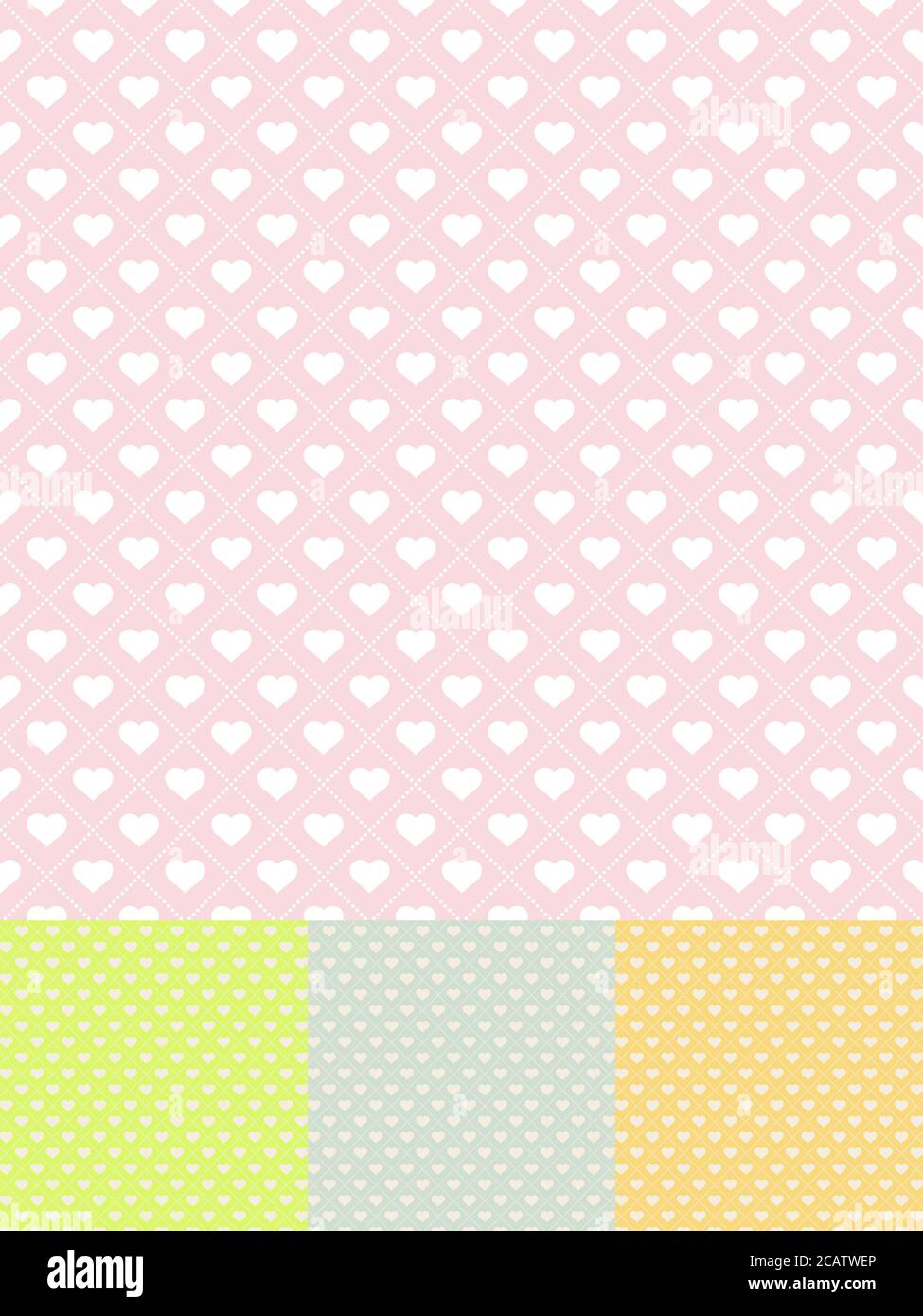 Romantic background design in pastel colors decorated with small hearts ...