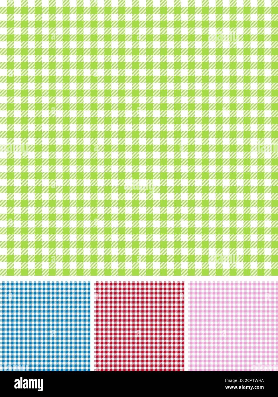 Set of different colors of checkered patterns on a white background ...