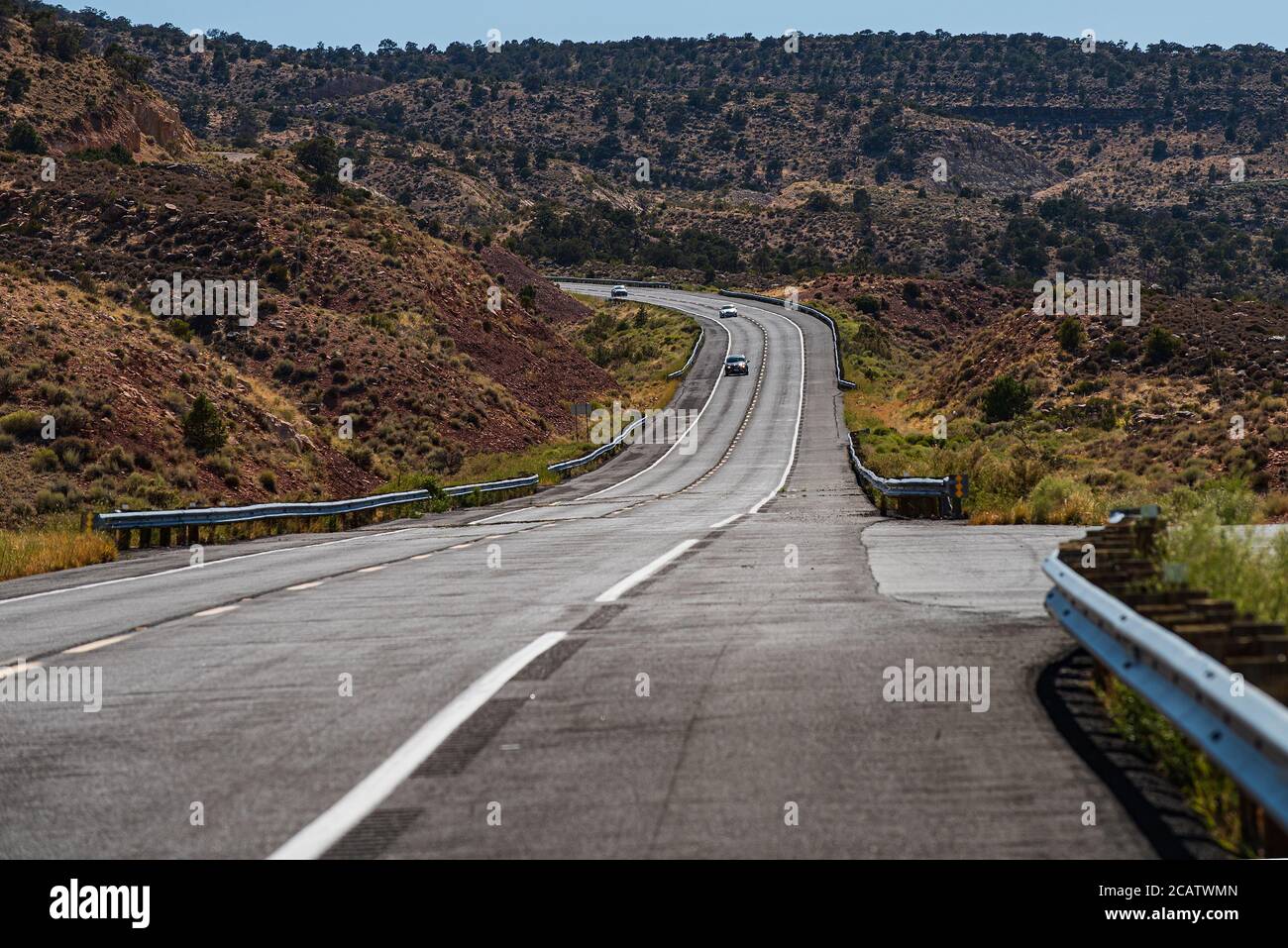 Panoramic skyline with empty road. Landscape scene and sunrise above ...