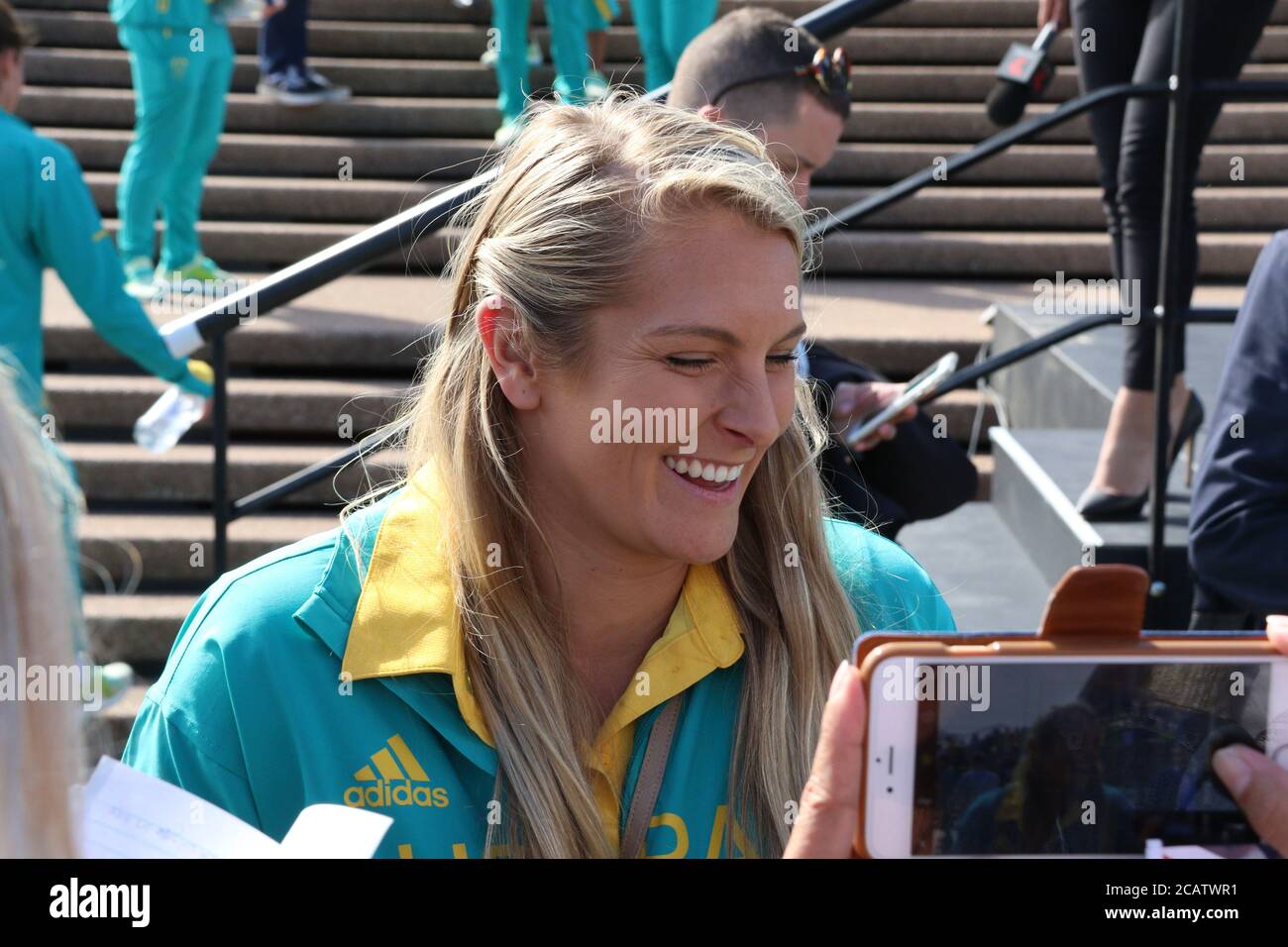 Australian Olympic team welcomed home at the Sydney Opera House after ...