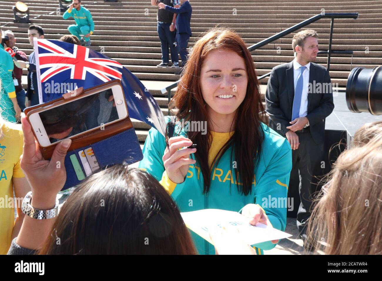 Australian Olympic team welcomed home at the Sydney Opera House after ...