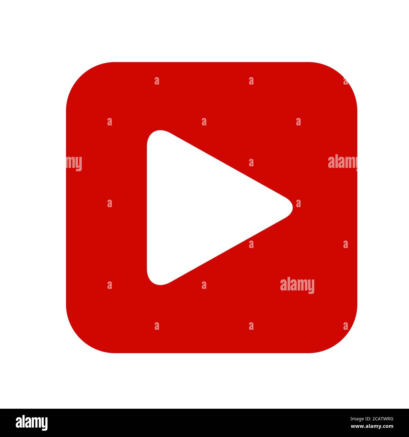 Illustration of red play button isolated on a white background Stock ...