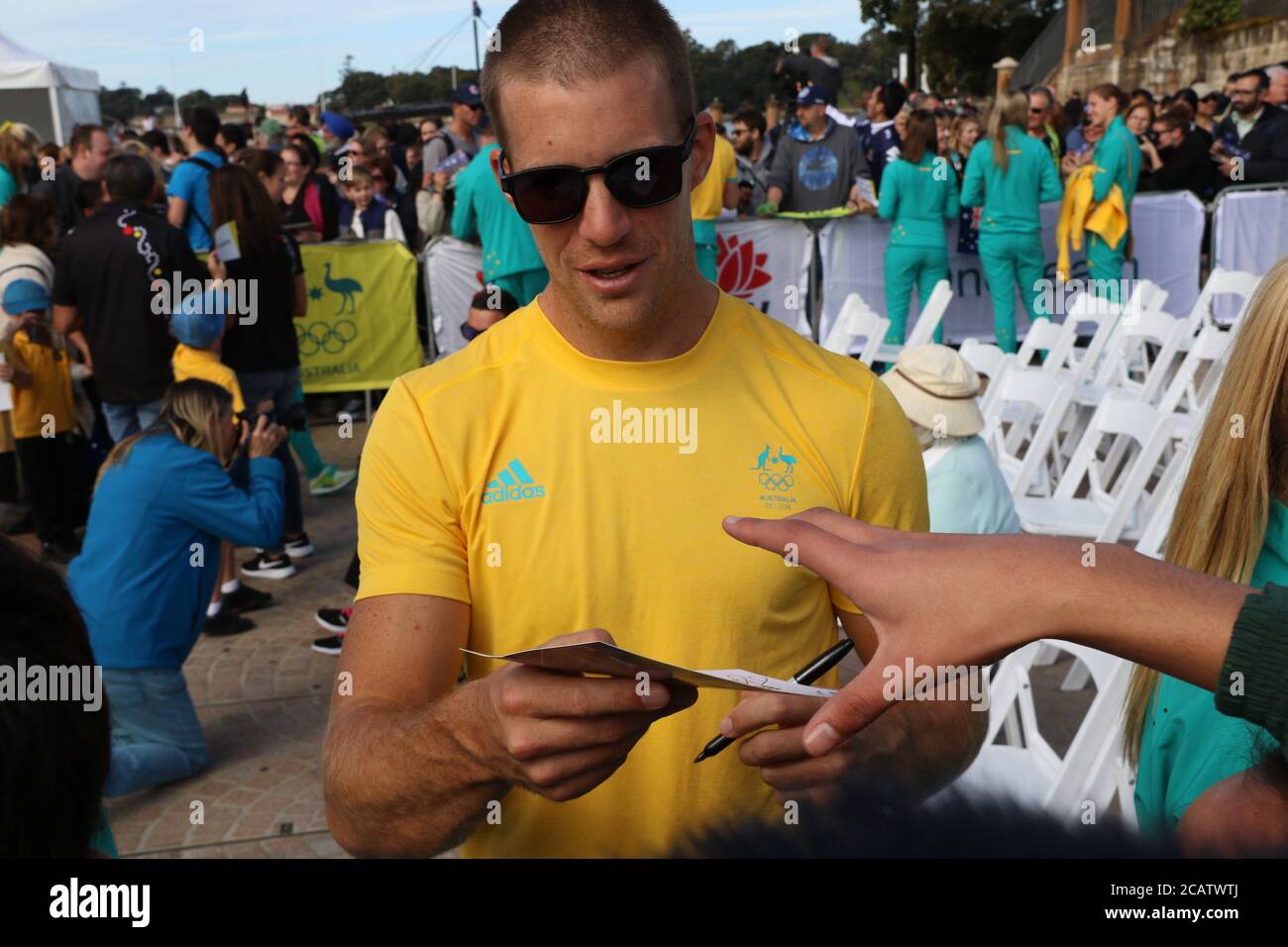 Australian Olympic team welcomed home at the Sydney Opera House after ...
