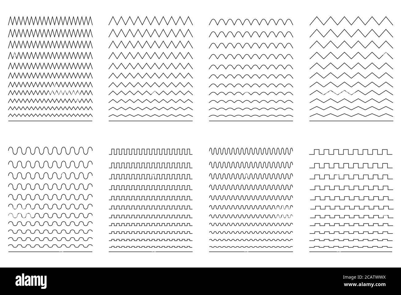 Illustration of different horizontal lines Stock Photo - Alamy