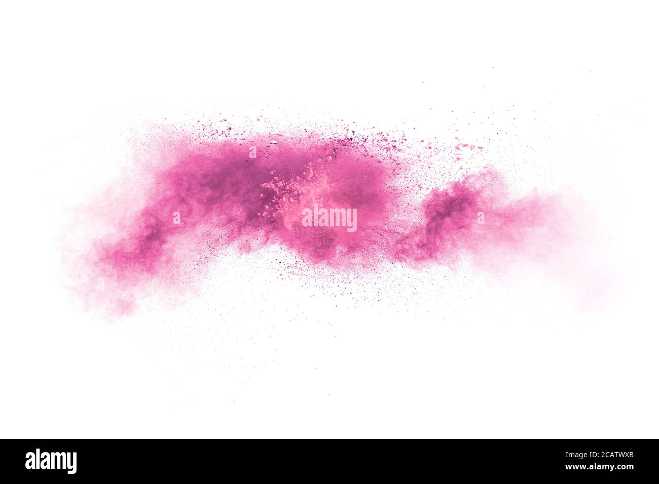 Explosion of pink colored powder isolated on white background Stock ...