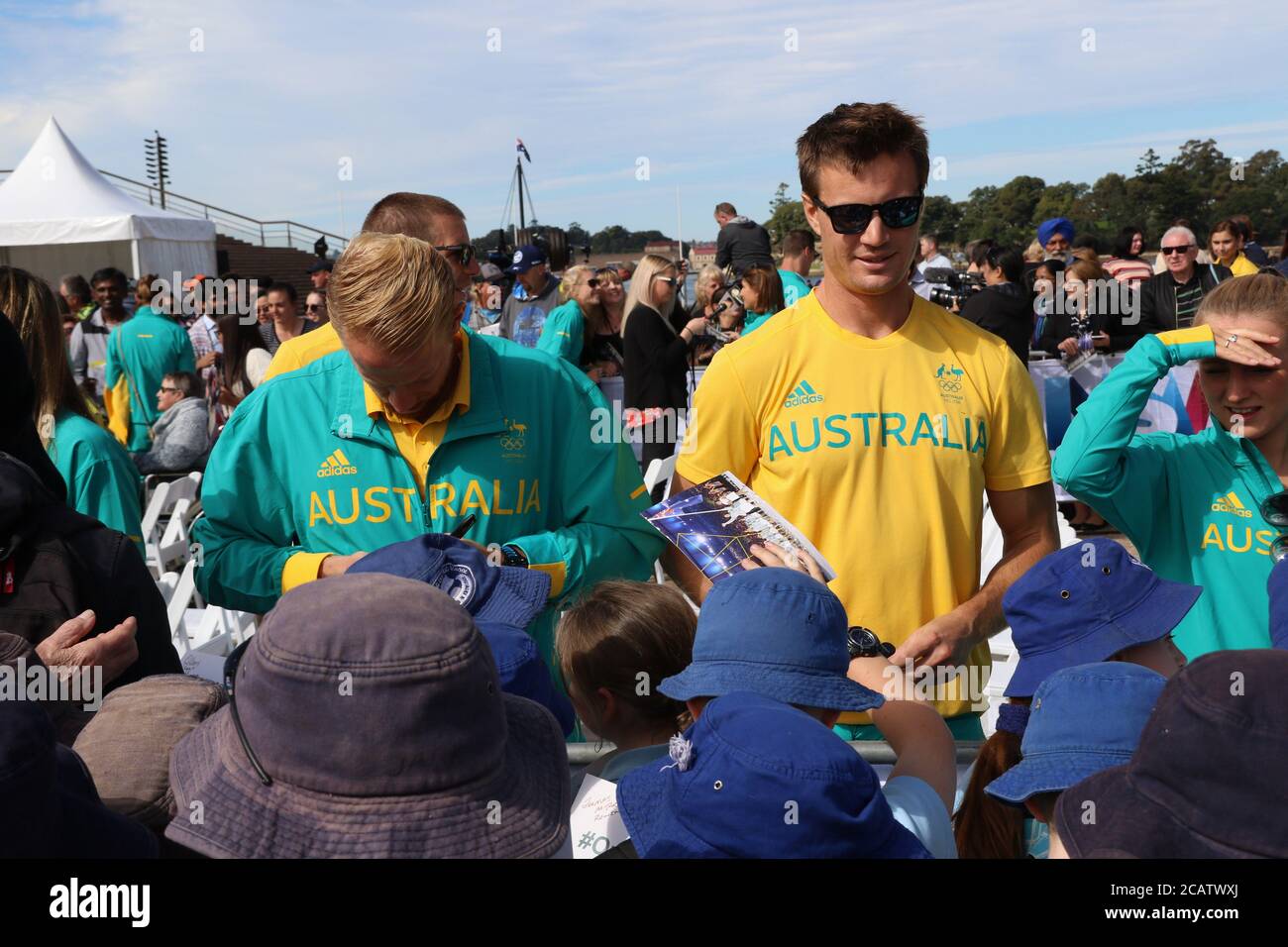 Australian Olympic team welcomed home at the Sydney Opera House after ...