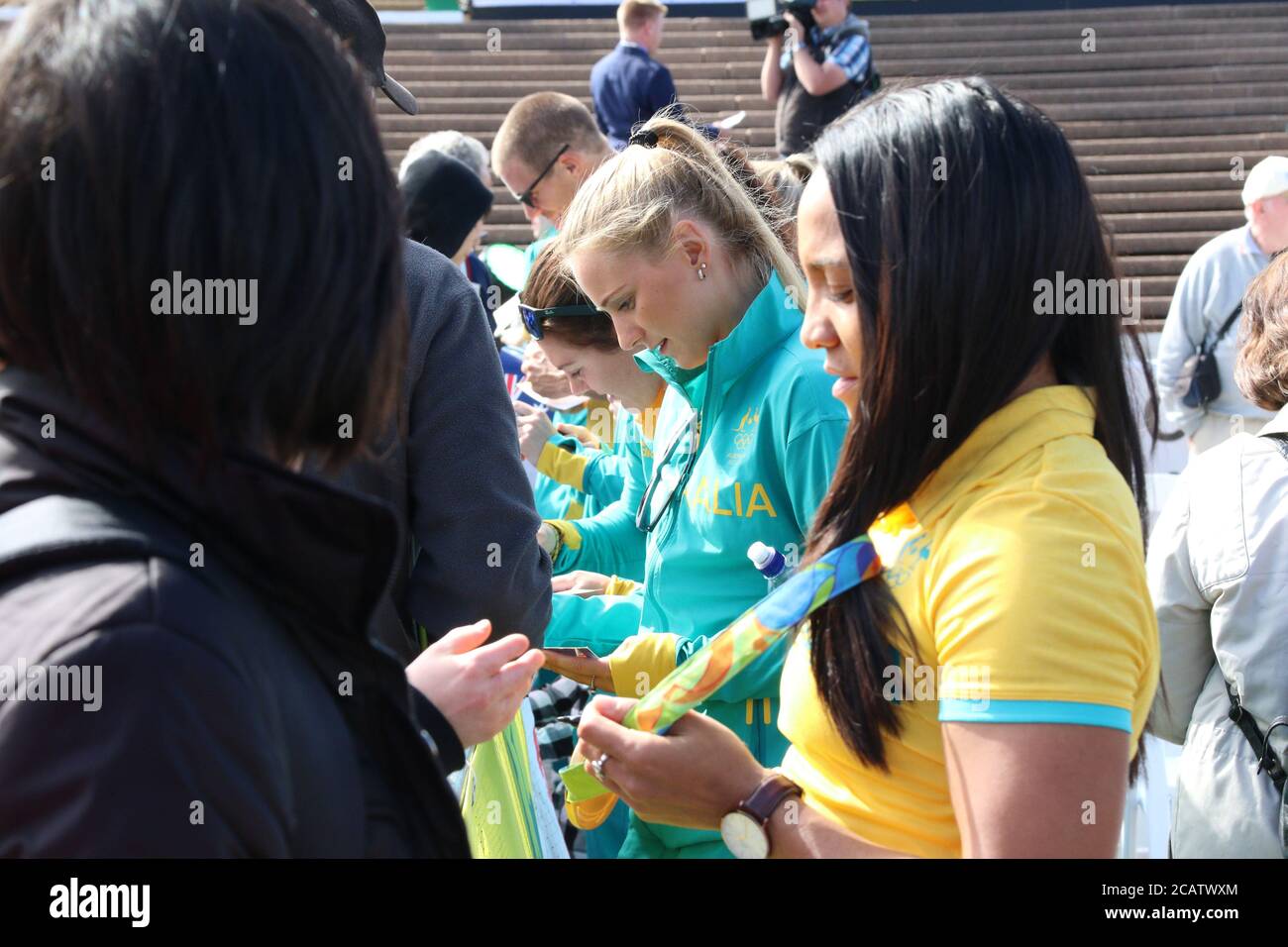 Australian Olympic team welcomed home at the Sydney Opera House after ...