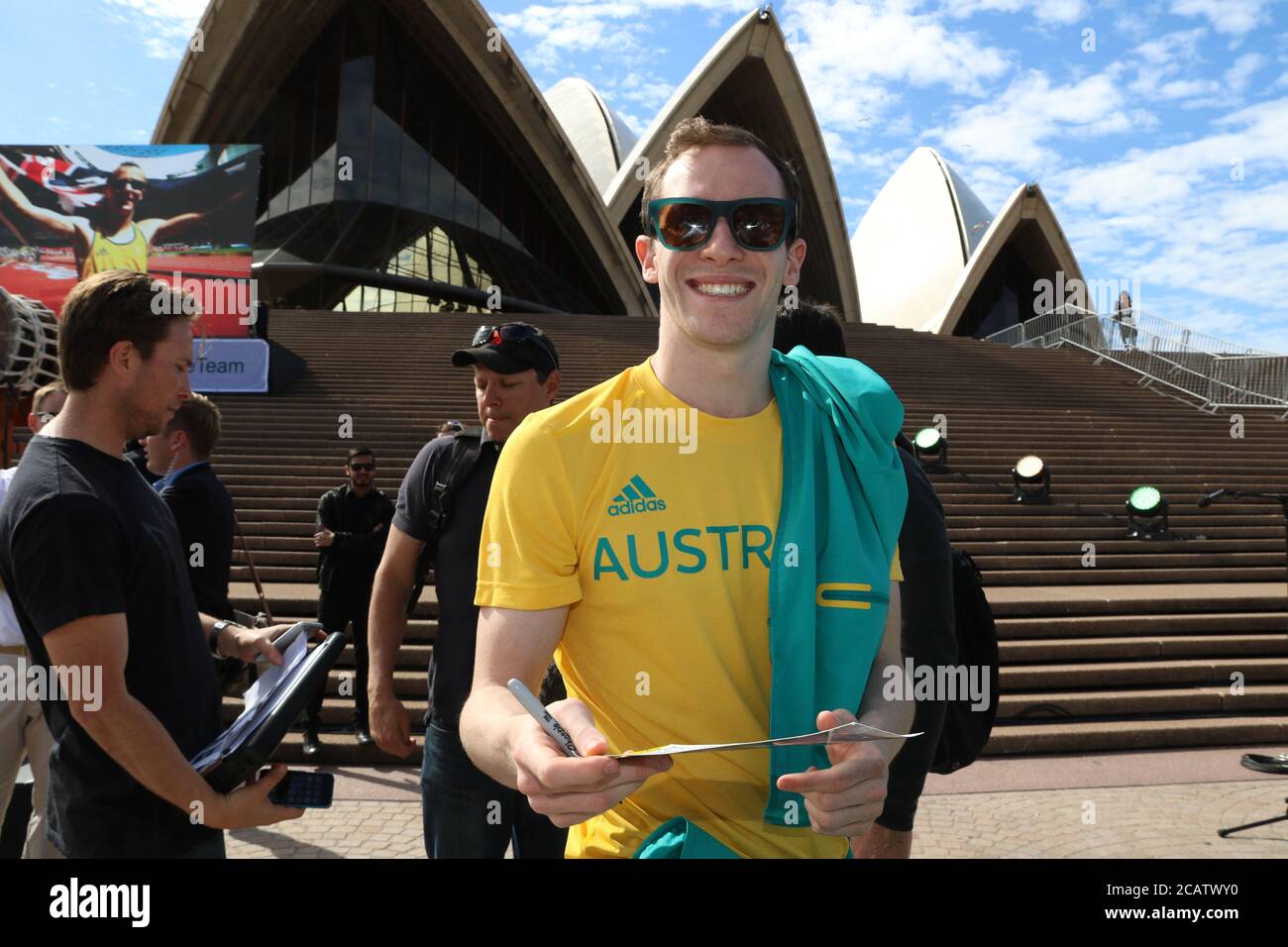Australian Olympic team welcomed home at the Sydney Opera House after ...