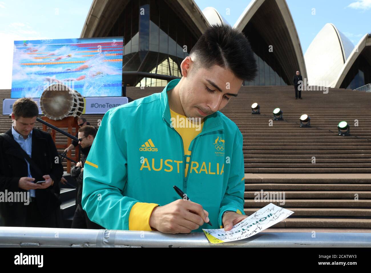 Australian Olympic team welcomed home at the Sydney Opera House after ...