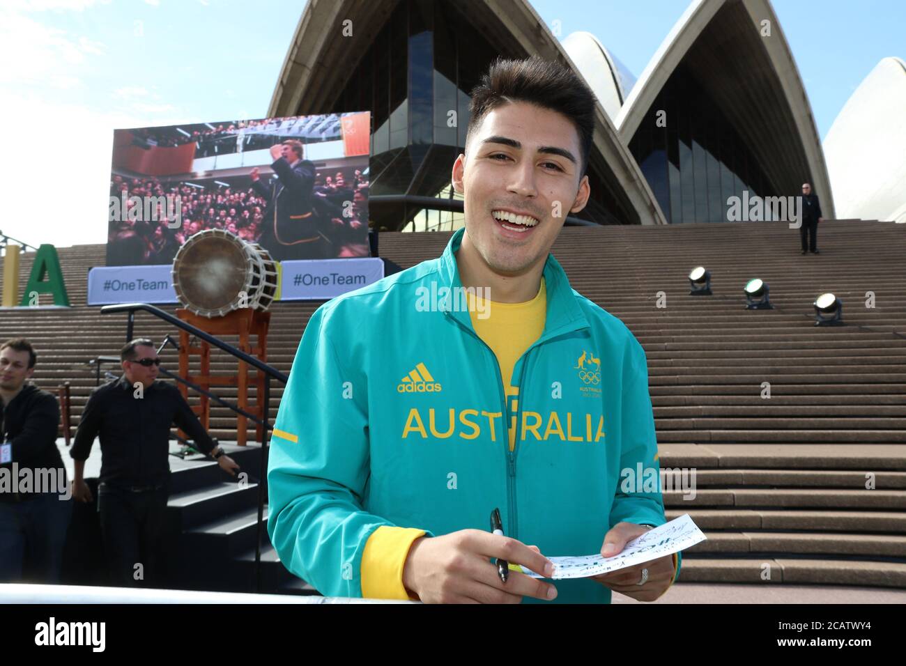 Australian Olympic team welcomed home at the Sydney Opera House after ...