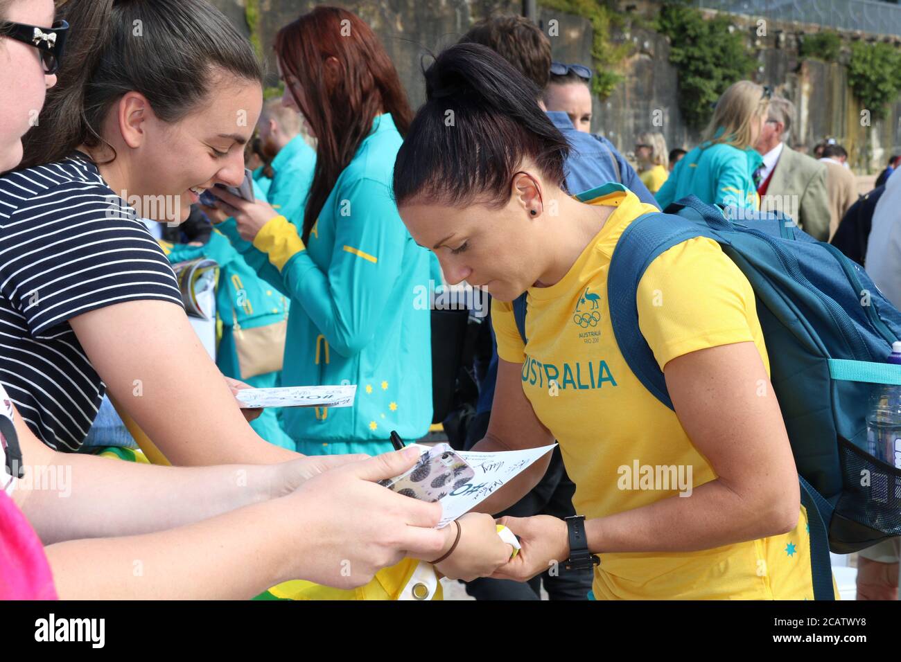 Australian Olympic team welcomed home at the Sydney Opera House after ...