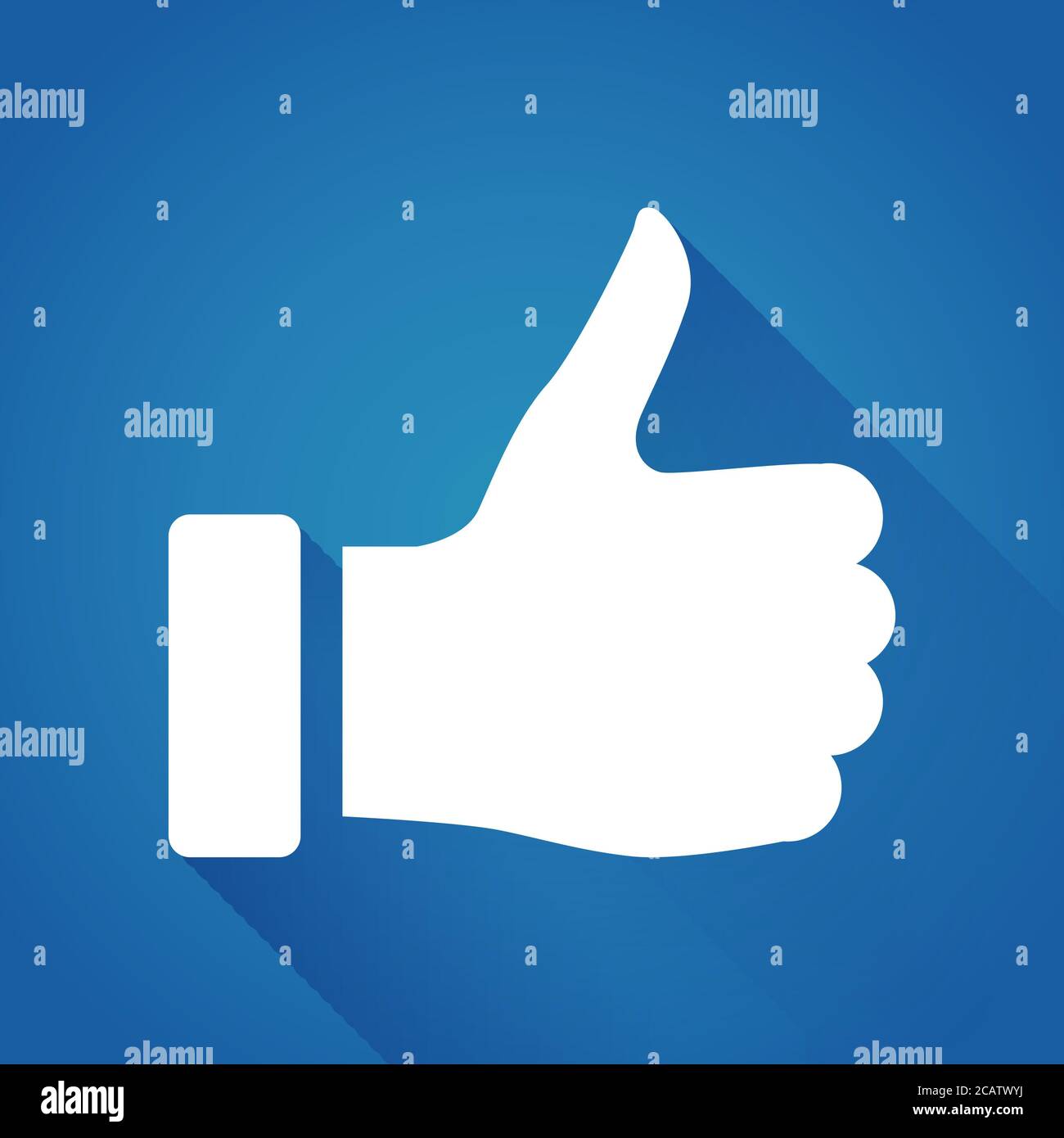 Simple illustration of a thumbs up likes on a white background Stock ...
