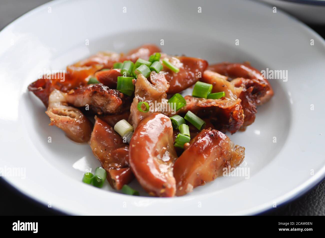 grilled chitterlings or roast chitterlings,Thai food Stock Photo - Alamy