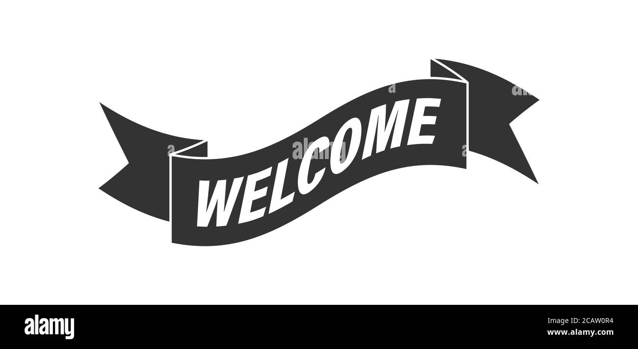 Tape with the words Welcome for a banner, stickers and labels. Vector ...